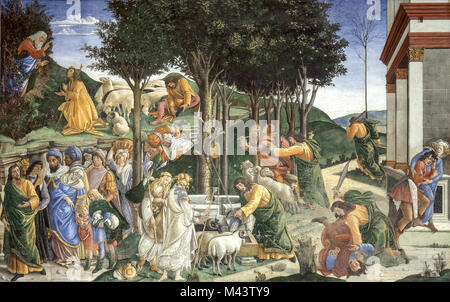 Youth of Moses, Sistine Chapel Sandro Botticelli Stock Photo - Alamy