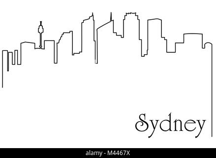 Sydney cityscape line drawing vector. city scape sketch. sketch style ...