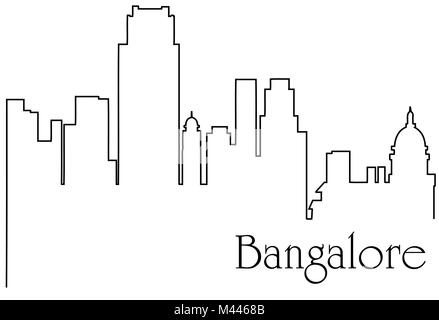 Outline Bangalore India City Skyline with Colored Historic Buildings ...