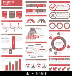 Infographic elements - timeline, bar graphs, pyramid chart, process ...