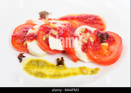 Caprese salad with mozarella cheese,tomatoes and basil.creative option ...