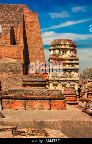 INDIA, NALANDA, Ruins of the ancient Buddhist monastery Mahavihara ...