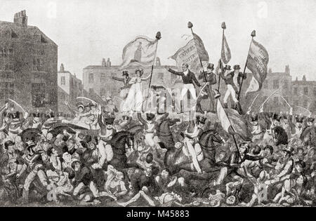 Peterloo Massacre, St Peter's Field, Manchester, UK 16 August 1819 ...
