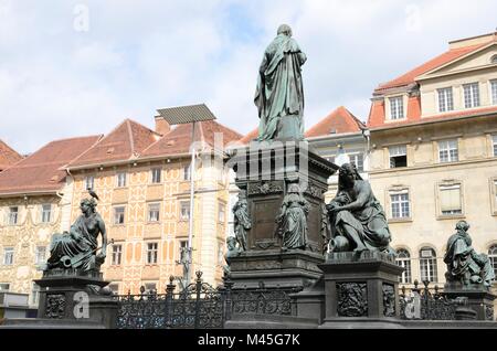 Bronze monument at the Main Square of Graz, the capital of federal ...