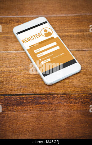 Composite image of telephone register application Stock Photo - Alamy