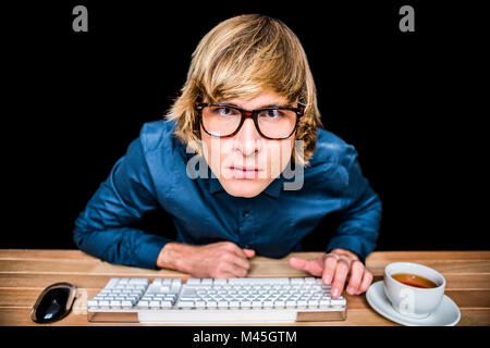 Hipster businessman looking closely the camera Stock Photo - Alamy