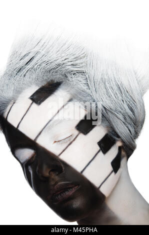 A vertical shot of a black and white piano keyboard Stock Photo - Alamy