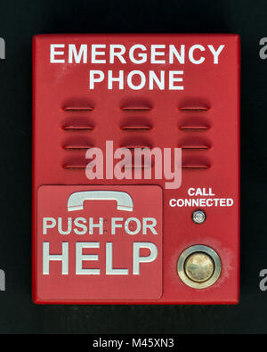 Red phone with emergency button. Push the button to call Stock Photo ...