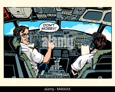 Aircraft Cockpit with pilot and navigator Stock Photo: 106468503 - Alamy