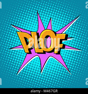 plof comic bubble retro text Stock Photo - Alamy