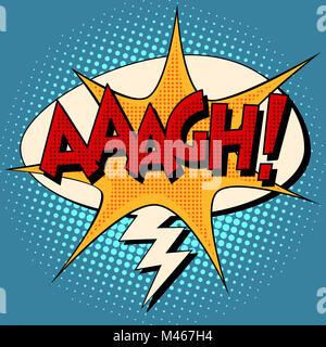 aaagh comic bubble retro text Stock Photo - Alamy