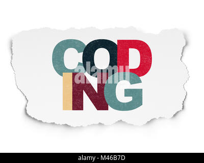 Programming concept: Coding on Torn Paper background Stock Photo - Alamy