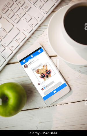 Composite image of smartphone chat Stock Photo - Alamy
