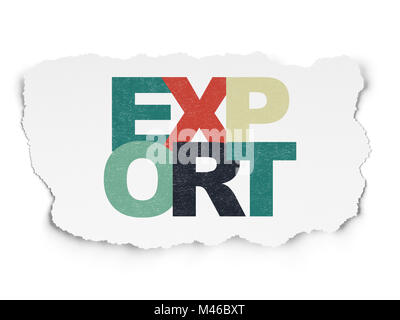 Business concept: Export on Torn Paper background Stock Photo - Alamy