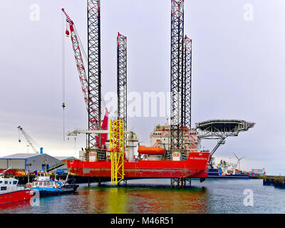 The jack-up barge GMS Endeavour at substation Z11 on Hornsea Project ...