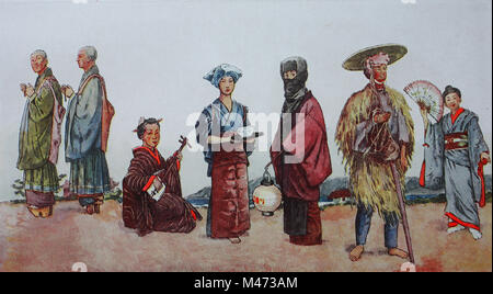 Japanese Servant Woman Stock Photo - Alamy