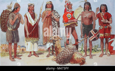 Clothing, fashion in South America, the Inca in Peru in the 15.-16 ...