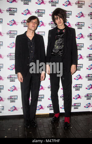 The Horrors arrive at the NME Awards at the 02 Academy in Brixton ...