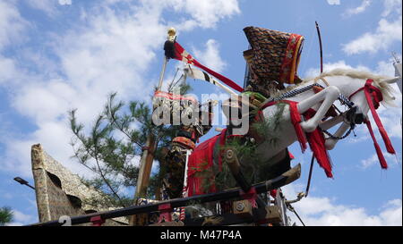 shot of ancient Japanese samurai shrine for festive celebration shot of ...