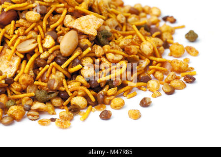 Dry roasted Indian snack mix, close-up background Stock Photo - Alamy