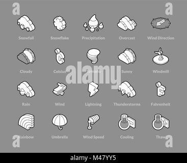 Tornado icons set. Isometric set of tornado vector icons for web design ...