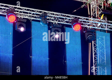 Concert stage spot lighting rigging structure for a live musical ...