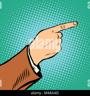 Illustration of a hand pointing sideways Stock Photo - Alamy