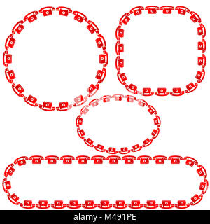 Set of Different Red Phone Frames Stock Photo - Alamy