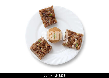Indian sweets Round Barfi Stock Photo - Alamy