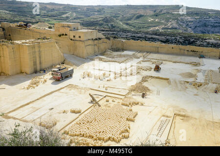Limestone quarry, Gozo, Malta Stock Photo - Alamy