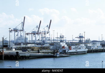 The container port at Dunkirk, Dunkerque, France. Image taken from ...