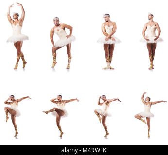 Man in ballet tutu isolated on white Stock Photo - Alamy