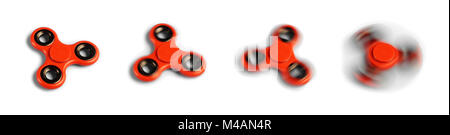 Fidget spinner in different various spinning speeds on white background ...