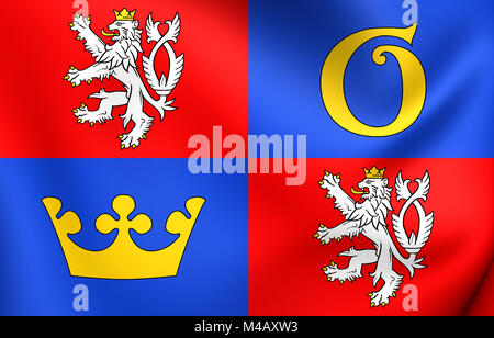 Flag of Hradec Kralove Region, Czech Republic. Close Up Stock Photo - Alamy