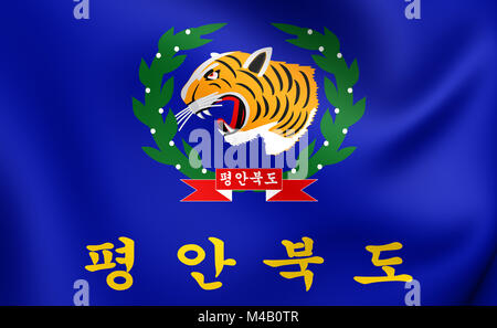 3D Flag of the North Pyongan Province (Phyonganbukto). Close Up Stock ...