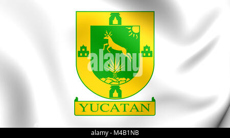 3D Flag of the Yucatan State, Mexico. Close Up Stock Photo - Alamy