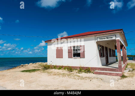 Caribbean, Leeward Islands, Barbuda, Codrington Lagoon, View of boat ...