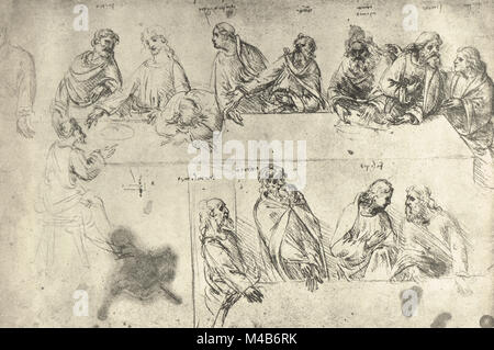 SKETCH FOR THE LAST SUPPER . LEONARDO DA VINCI Stock Photo - Alamy