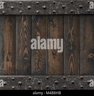 medieval metal frame over wooden planks 3d illustration Stock Photo ...