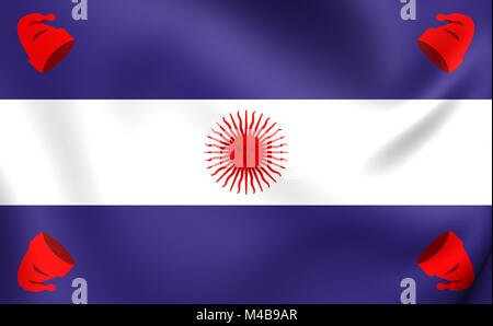 3D Flag of the Argentine Confederation (1831-1861). Close Up Stock ...