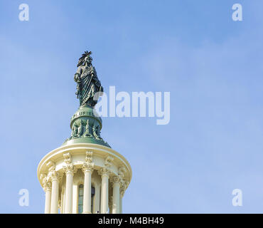 Statue of Freedom on top of US Capitol Building in Washington DC, USA ...