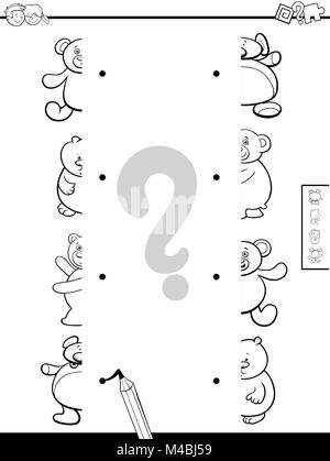 Matching game for children, connect toys with same color palette ...