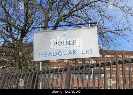 Merseyside Police Headquarters sign, Canning Place, Liverpool Stock ...