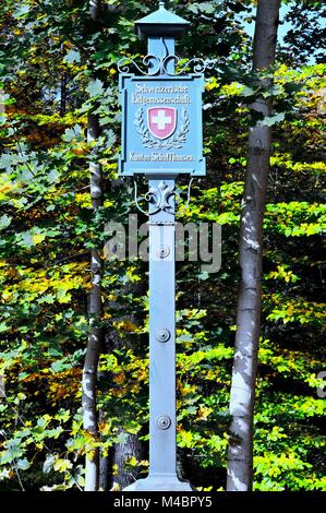 Swiss border sign Stock Photo - Alamy