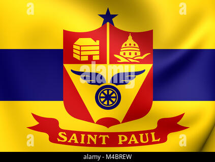 Fluttering flag of Saint Paul City. Minnesota. United States. High ...
