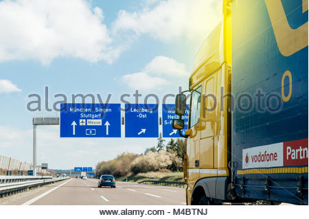 German autobahn direction road signs Germany Europe Stock Photo ...