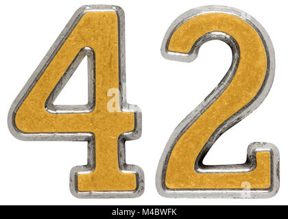 Numeral 42, forty two, isolated on white background, 3d render Stock ...