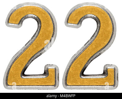 Numeral 22, twenty two, isolated on white background, 3d render Stock ...