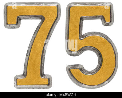 Metal numeral 75, seventy-five, isolated on white background Stock ...