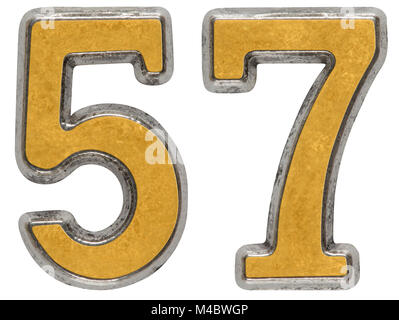 Numeral 57, fifty seven, isolated on white background, 3d render Stock ...